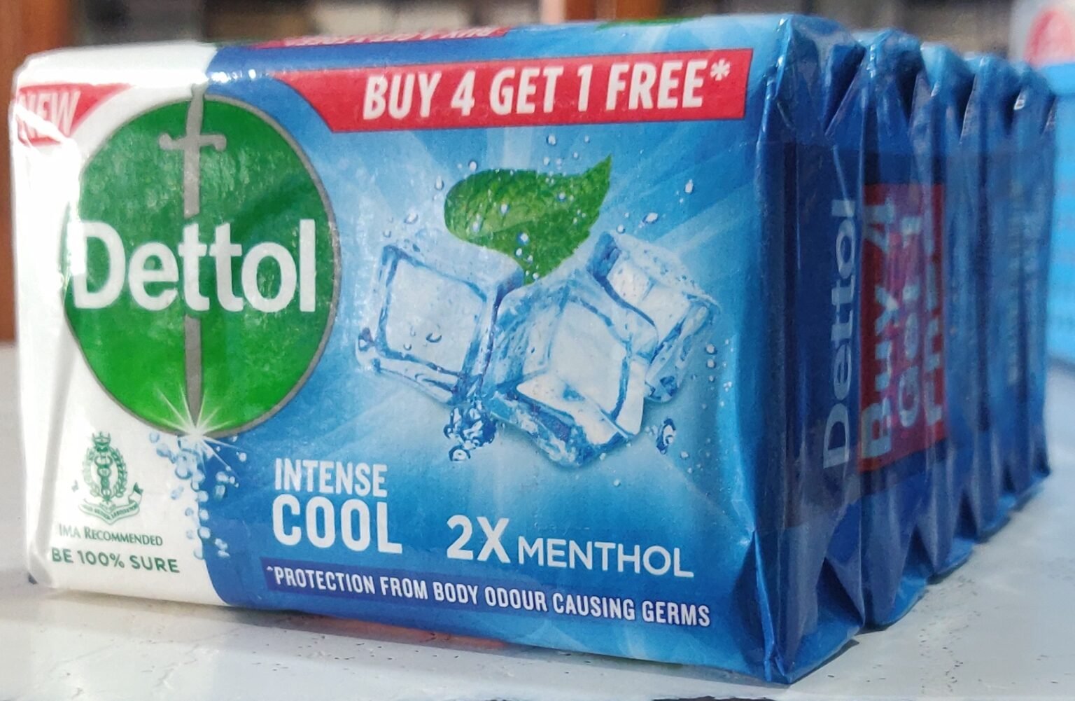 Dettol Intense Cool Soap 125gm (Pack of 5)(4+1FREE) - Prem Medical