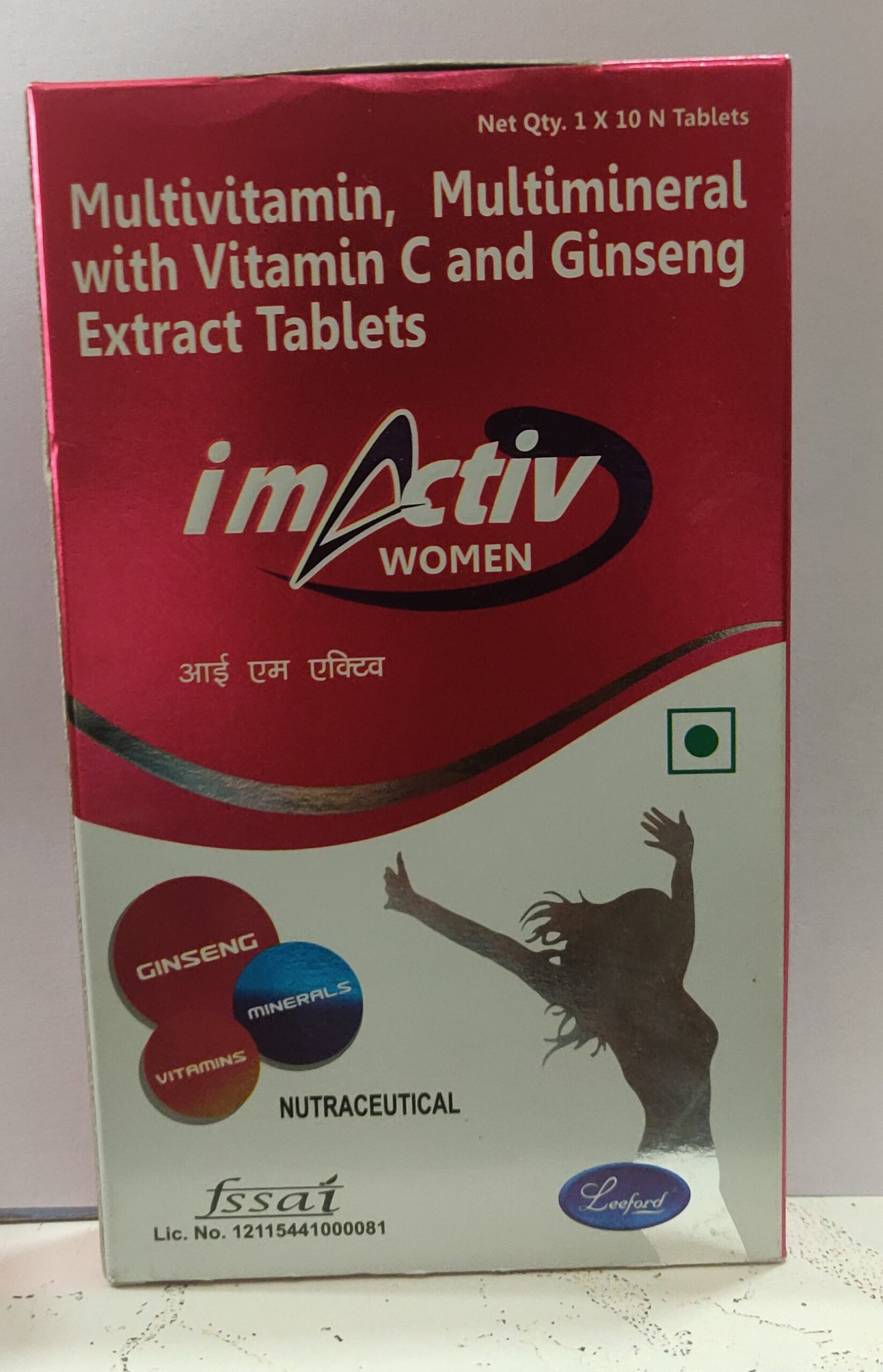 Leeford Imactiv Multivitamin, Multimineral, With Vitamin B3, Ginseng ...