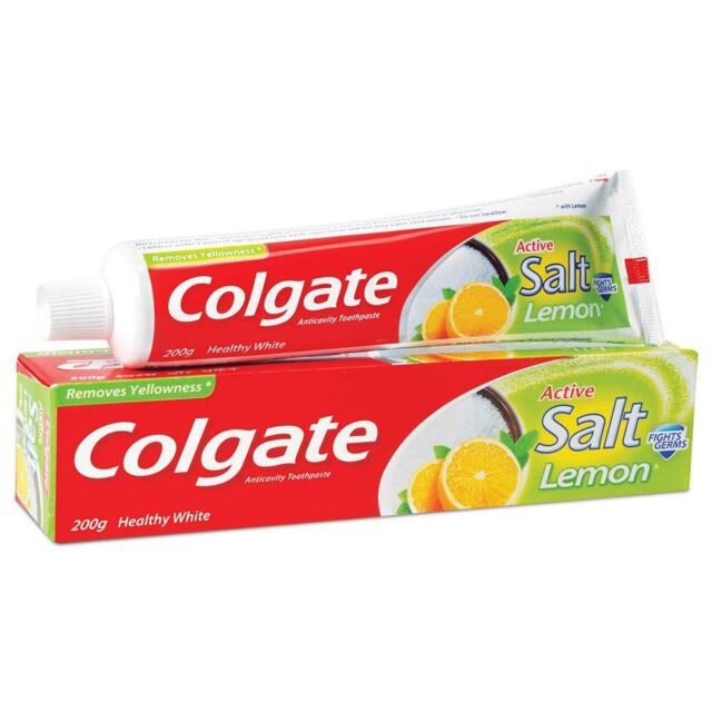 Colgate Active Salt Lemon Toothpaste, Germ Fighting Toothpaste for ...