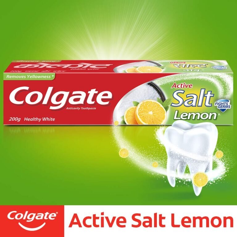 Colgate Active Salt Lemon Toothpaste, Germ Fighting Toothpaste for ...