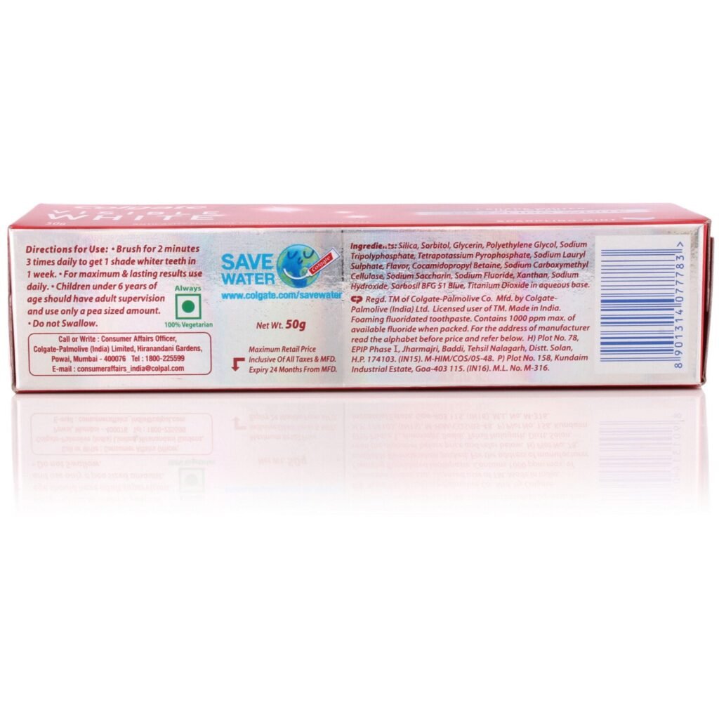 Colgate Visible White, Teeth Whitening Toothpaste, 50g (Sparkling Mint ...