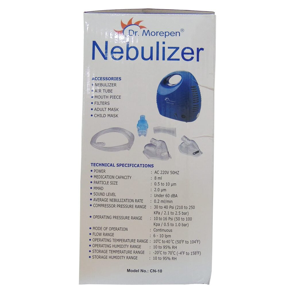 Dr. Morepen CN-10 Compressor Nebulizer (Blue) - Prem Medical