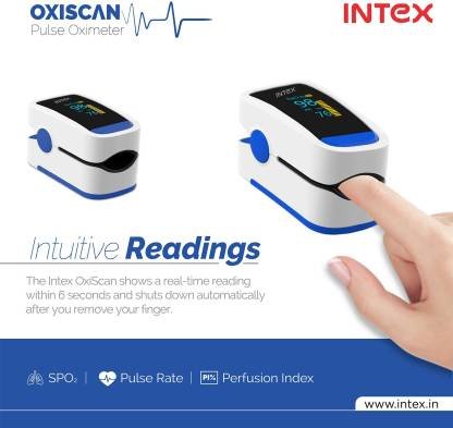 Intex OxiScan Pulse Oximeter with Oxygen Saturation Monitor, Heart Rate ...